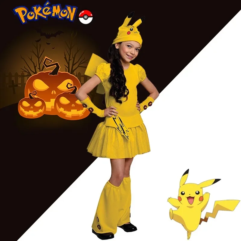 4pcs-Pikachu-Cosplay-Costumes-for-Girls-Halloween-Performer-Show ...