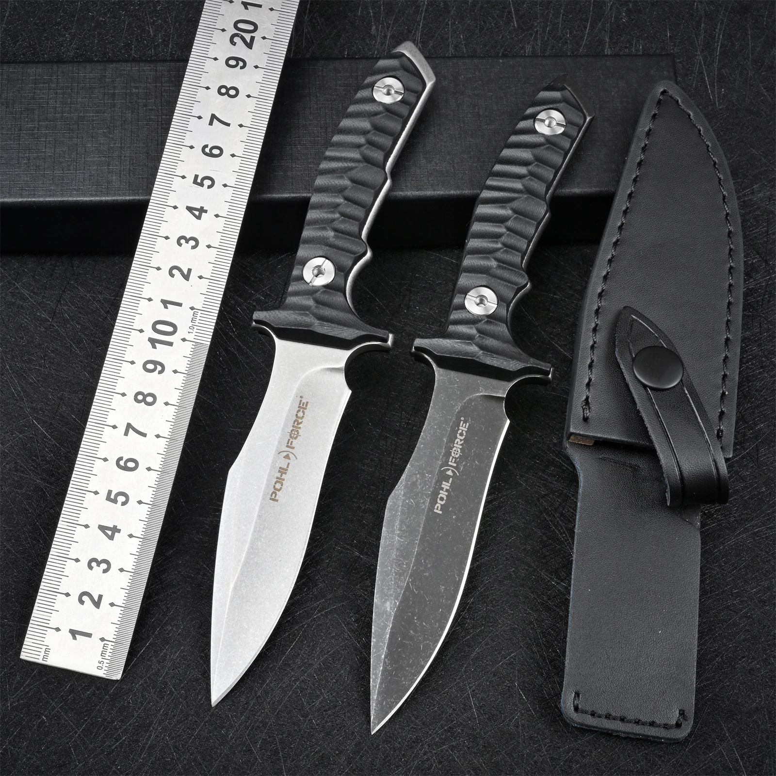 D2-Steel-Fixed-Blade-Knives-with-Sheath-Military-Tactical-Knife-For-Men ...