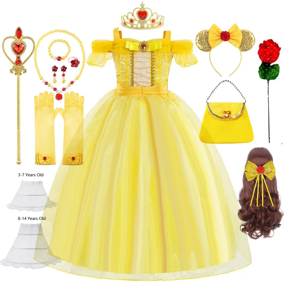 A-Bela-e-a-Fera-Cosplay-infantil-fantasia-de-princesa-do-Dia-das-Bruxas ...