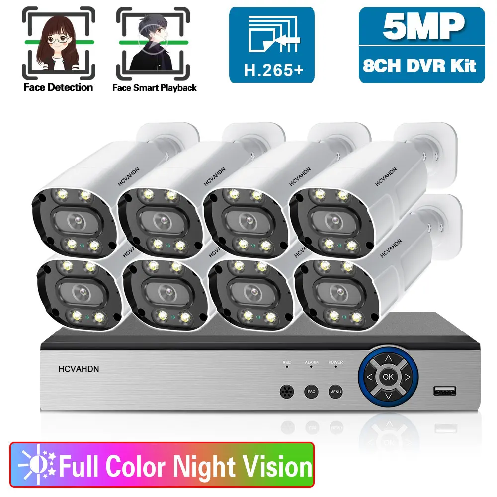 AHD-CCTV-Camera-Security-System-Kit-8-Channel-5MP-DVR-Set-Color-Night ...