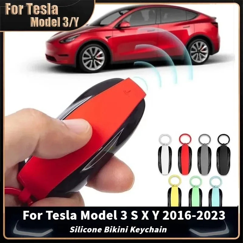 Car-Key-Fob-Chain-Ring-Durable-Silicone-Bikini-Keychain-For-Tesla-Model ...