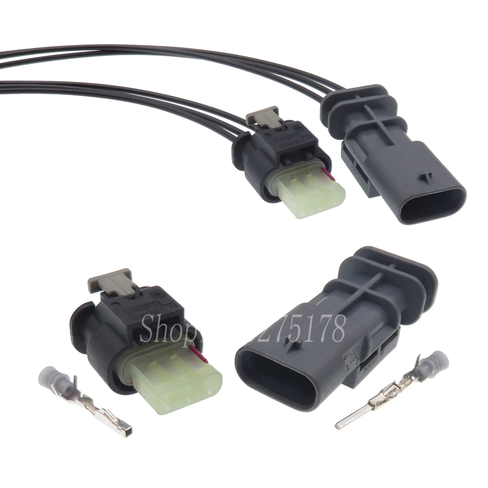 1 Set 3 Pin 2-1703496-1 1-2203771-2 Car Waterproof Electrical ...