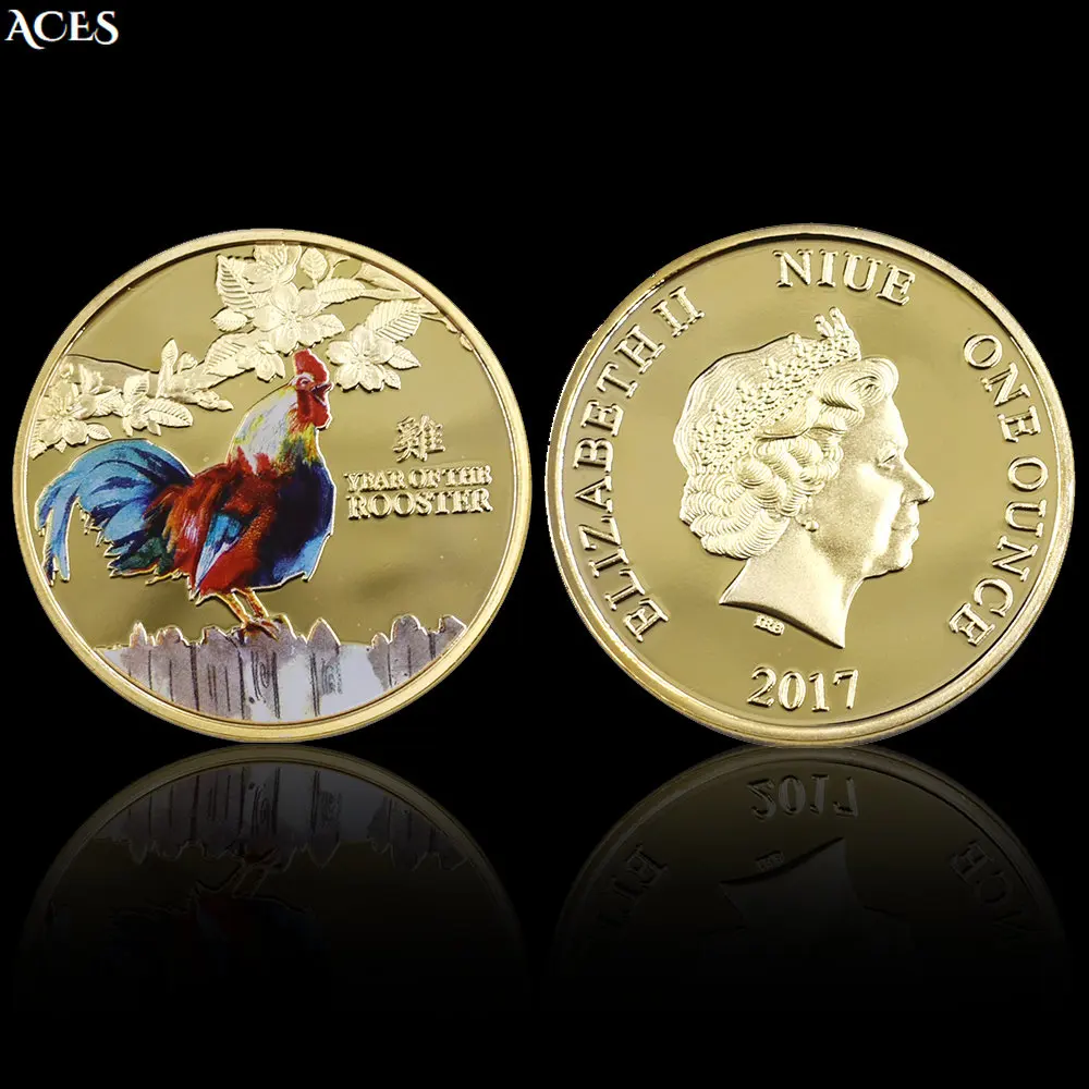 Year-of-The-Rooster-Coin-Chinese-Zodiac-Commemorative-Coin-Color ...