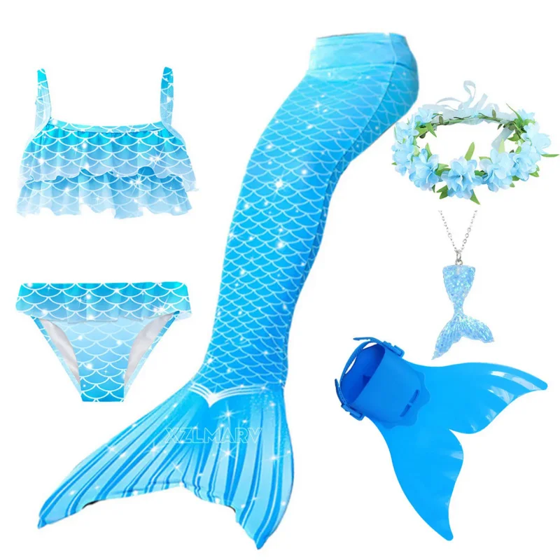 Girls Tail Mermaid Tails Beach Clothing Costumes With Monofins Bikini