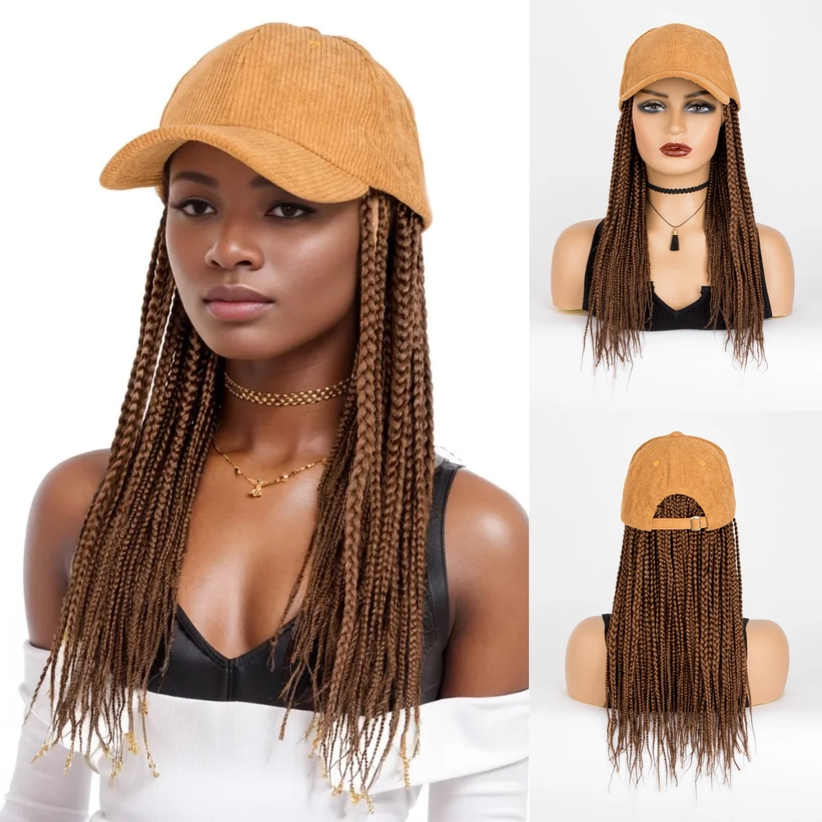 WIGERA-Braided-Baseball-Cap-Wig-On-Sale-Box-Braid-Hair-Extensions-With ...