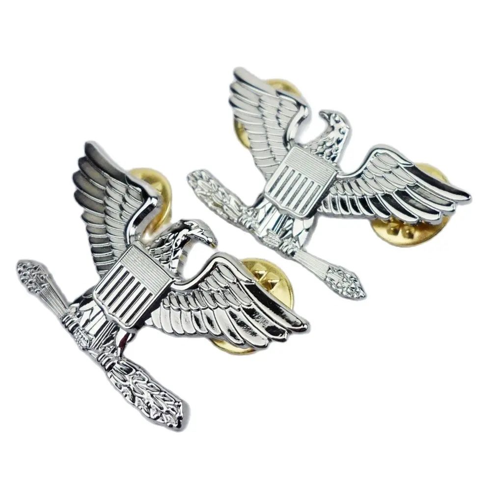 PAIR-WW2-WWII-US-Officers-ARMY-COLONEL-EAGLE-WAR-BIRD-DEVICE-BADGE ...