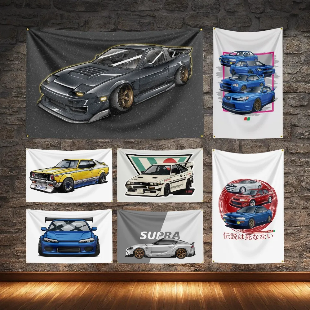 JDM-Legend-Car-Flag-Polyester-Digital-Printing-Modified-Cars-Culture ...