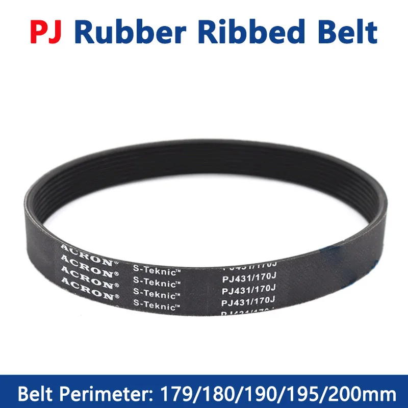 1pc PJ Rubber Multi Wedge Belt PJ179 PJ180 PJ190 PJ195 PJ200 Multi Peak ...