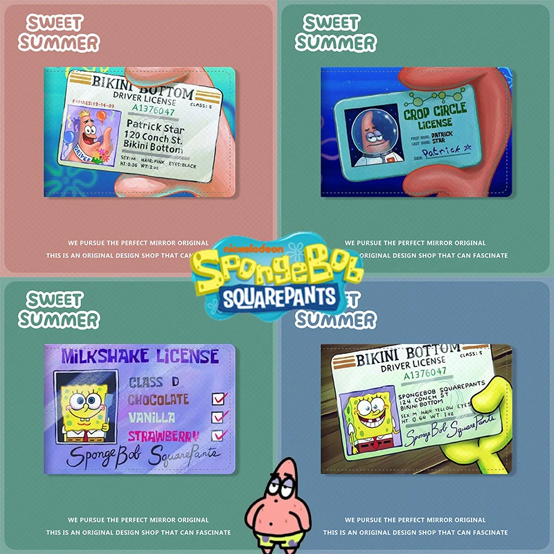 Tarjetero-de-Bob-Esponja-y-Patricio-Cartera-de-cuero-PU-para-documentos ...