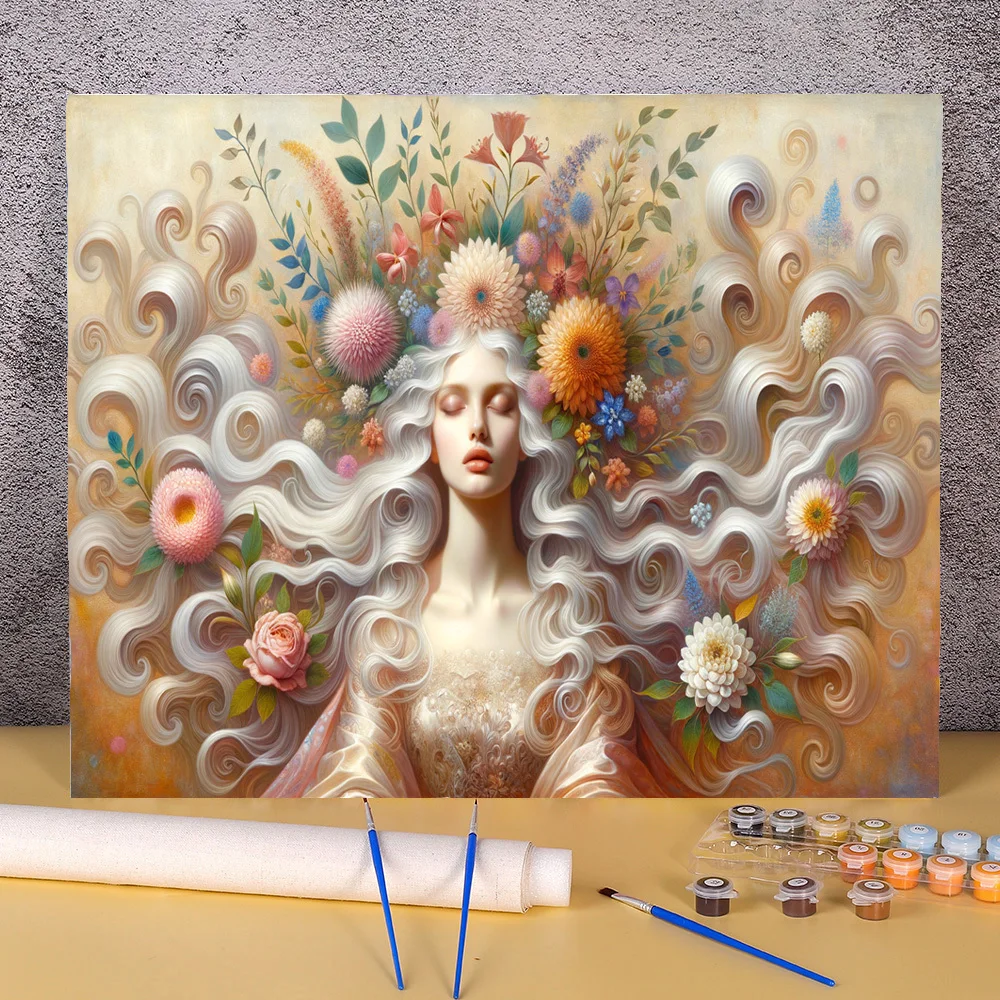 Abstract-Paint-By-Numbers-Women-Picture-DIY-Digital-Painting-With ...