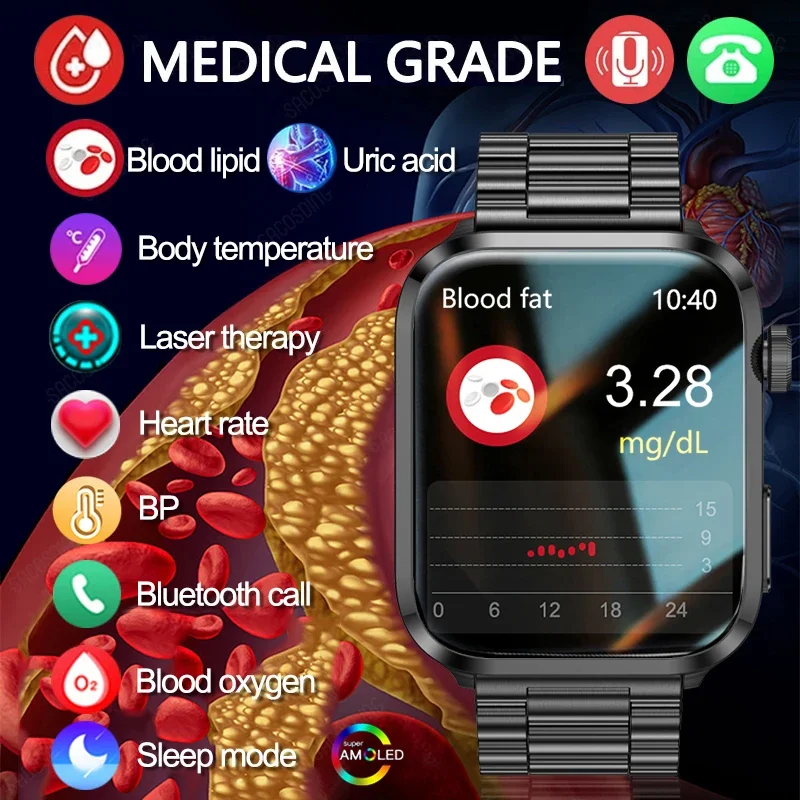 Laser-Therapy-Smart-Watch-para-homens-Press-o-de-a-car-no-sangue ...