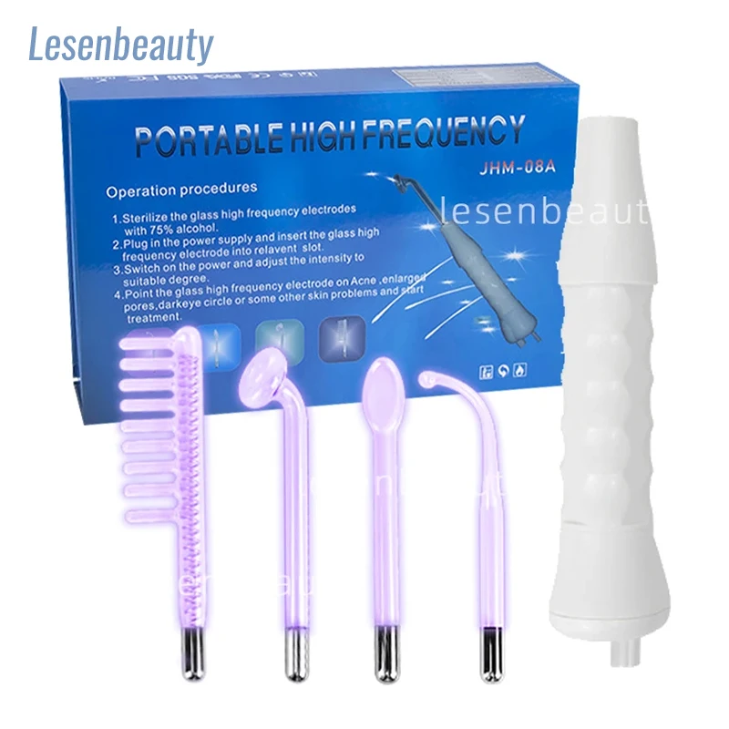 4in1 High Frequency Electrode Wand w/Neon Electrotherapy Glass Tube ...