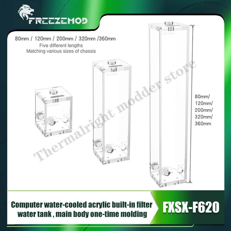 FREEZEMOD Water Tank Acrylic Square Reservoir Length 80-360mm ...