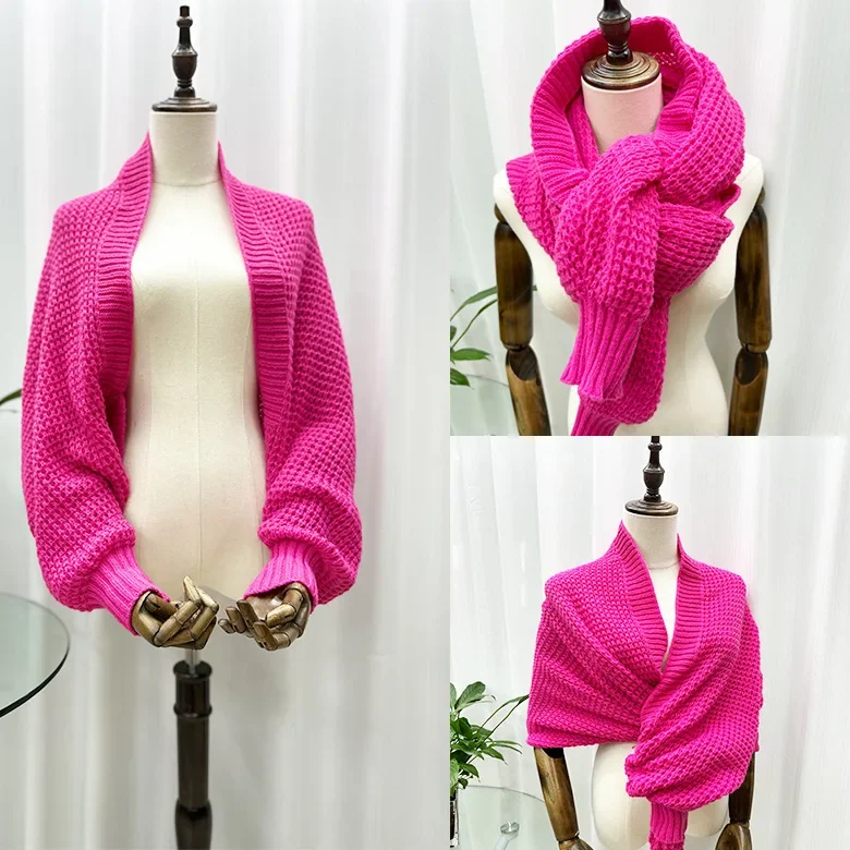 Spring-Autumn-New-Women-s-Knitted-Shawl-Cloak-Multifunctional-Warm ...