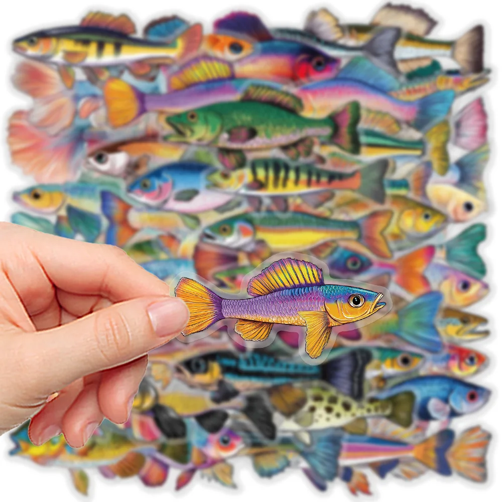 10-30-50PCS-Fish-Transparent-Stickers-Go-Fishing-Sticker-Animal-Cartoon ...