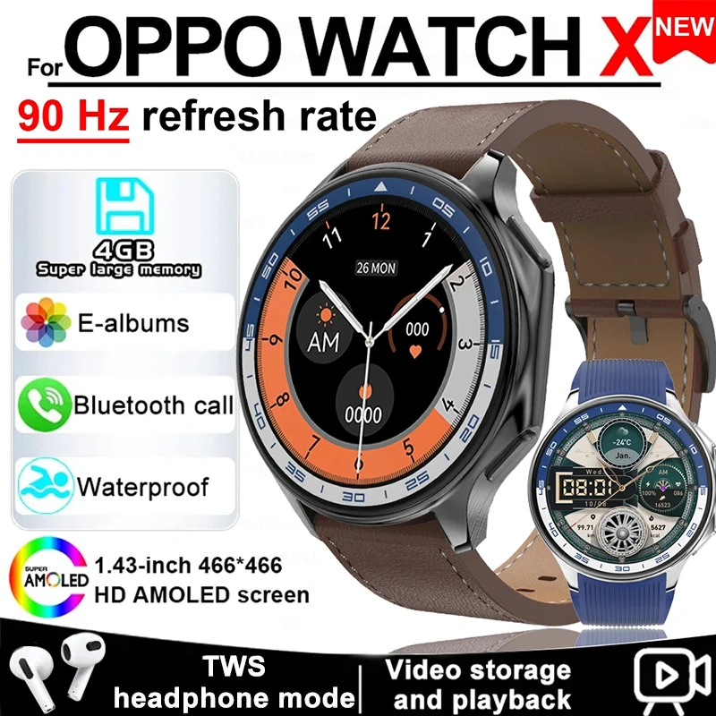 OPPO-reloj-inteligente-Watch-X-dispositivo-con-memoria-4G-m-sica-v-deo-llamadas-Bluetooth ...