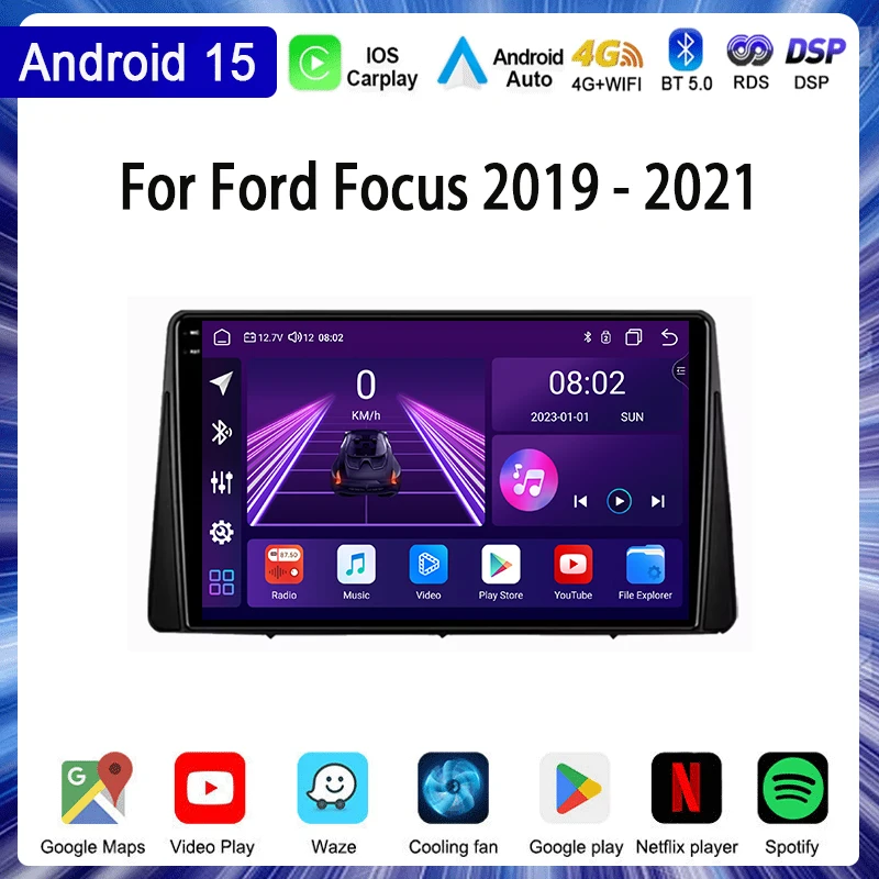 Car Radio For Ford Focus 2019 2020 2021 Multimedia Video Player ...