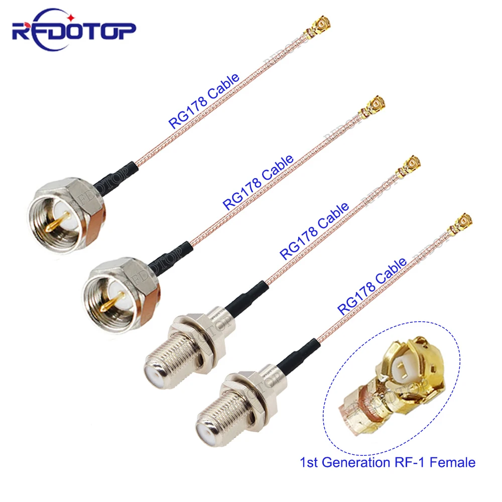 1PCS RG178 F Male/Female to RF-1st Female Jack Connector RG-178 Coaxial ...