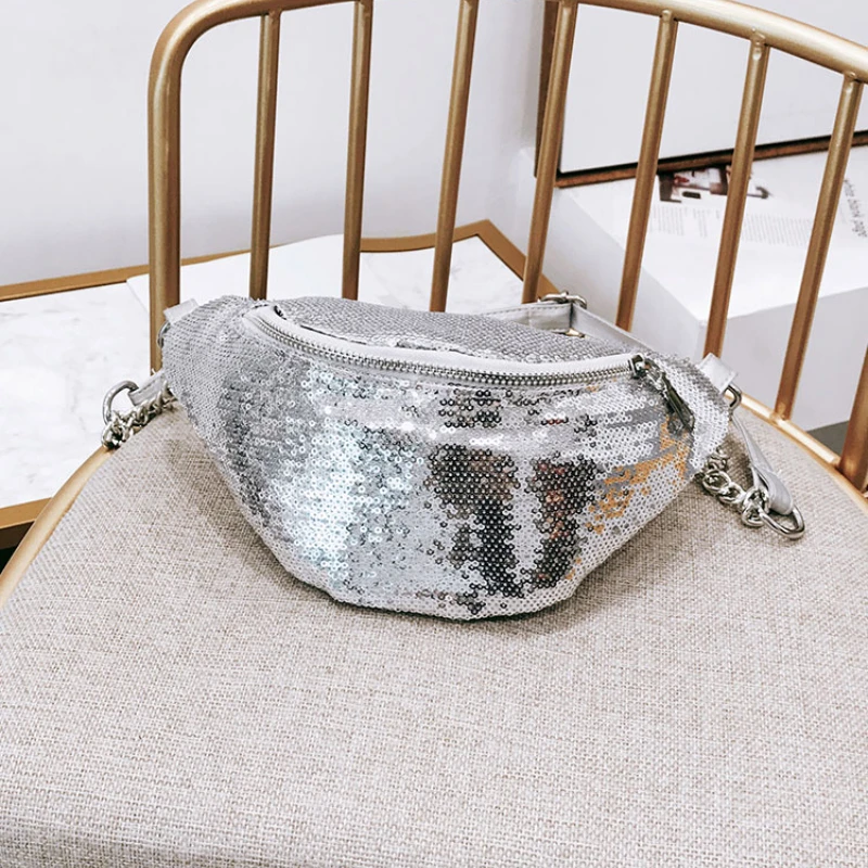 New Fashion Women Glitter Sequin Fanny Pack Waist Bag Chest Pouch ...