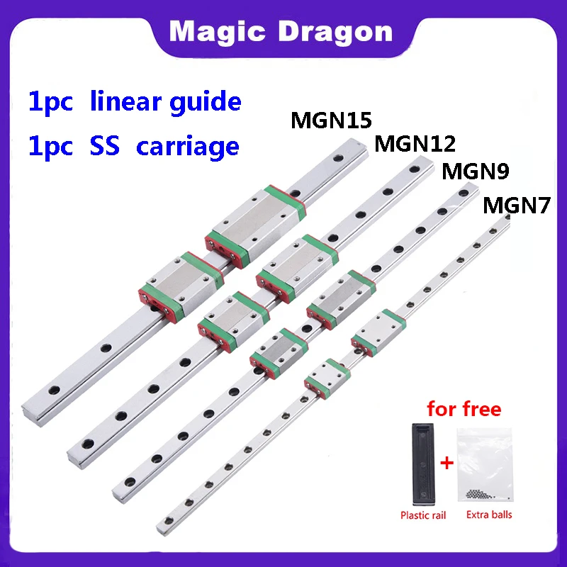 Mgn7 Mgn12 Mgn15 Mgn9 L From 100mm To 1000mm Miniature Linear Rail Slide 1pcs Mgn Linear Guide ...