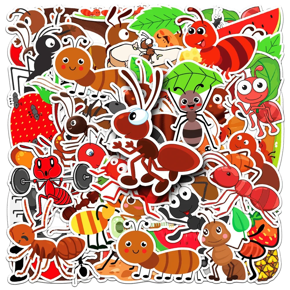 50pcs Cute Ant Stickers For Kids Scrapbook Phone Laptop Guitar Suitcase ...
