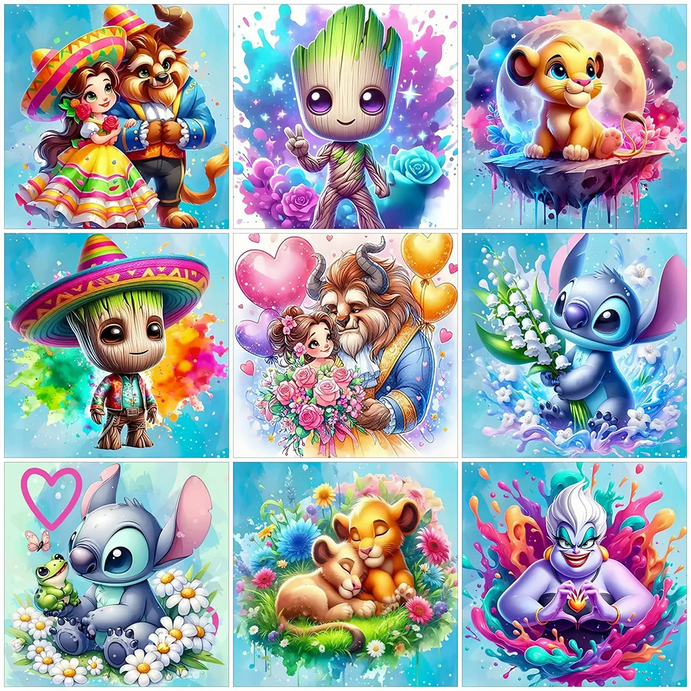 Disney-Diamante-Pintura-Ponto-Groot-Mosaico-Adesivos-De-Parede-Pintura ...