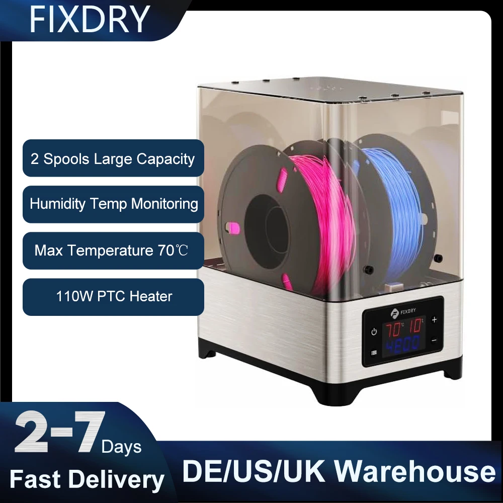 FIXDRY-PTC-Heater-3D-Printing-Filament-Dryer-Box-110V-220V-100W-Real ...