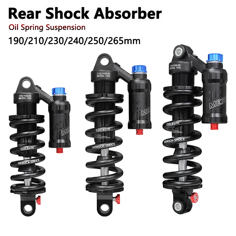 MEROCA Bike Rear Shock Absorber Oil Spring 550lbs Alloy Downhill MTB ...