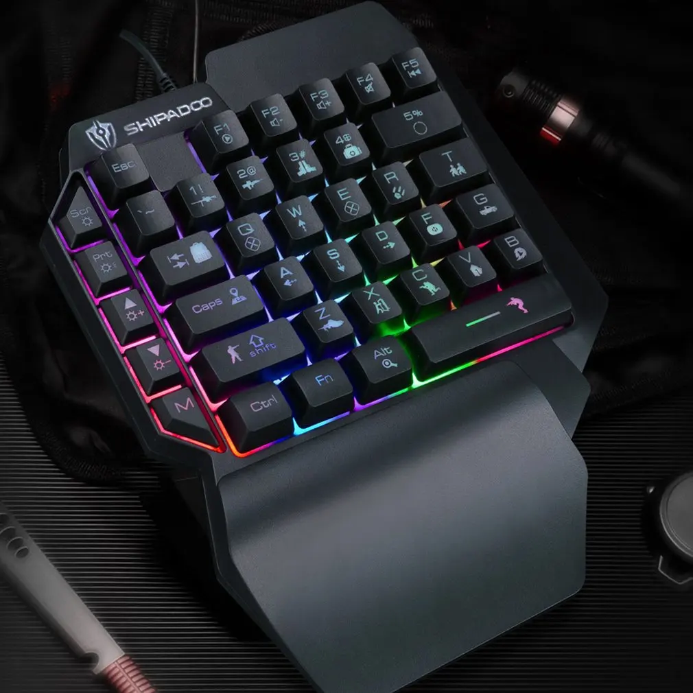 부드러운 손감 인체공학 한손 키보드 게이밍