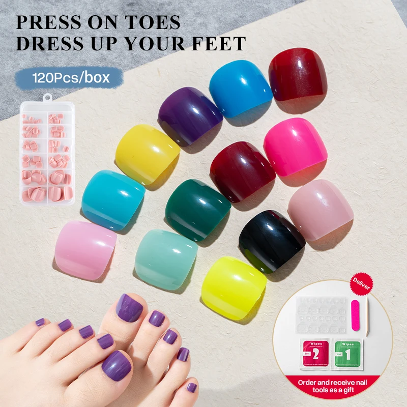 Dark Green Toenail Magic: How This 120-Piece Press-On Set Transformed ...