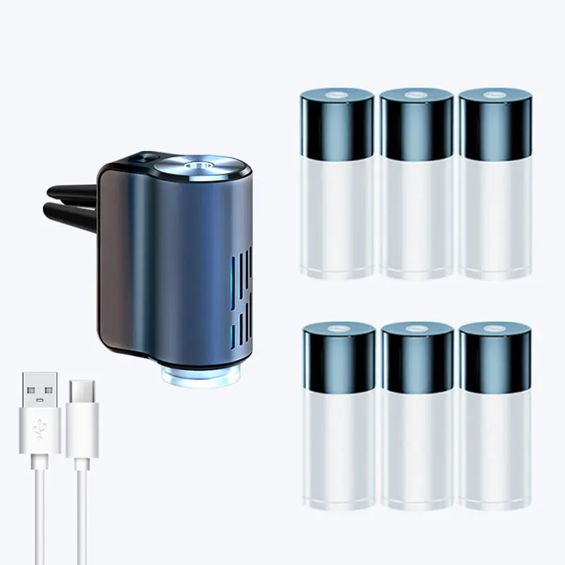 6 scents Car Air Vent Aroma Diffuser 3 mode Air Freshener Smart Vechile ...