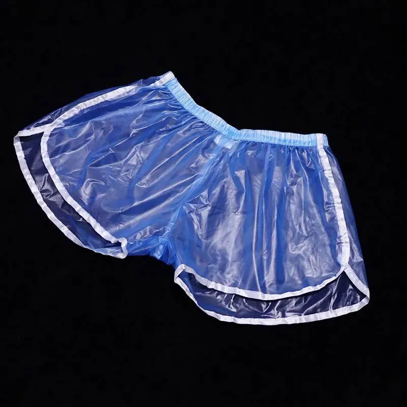Sexy-Couple-Semi-Transparent-PVC-Plastic-Boxer-Shorts-Wrapped-Edges ...