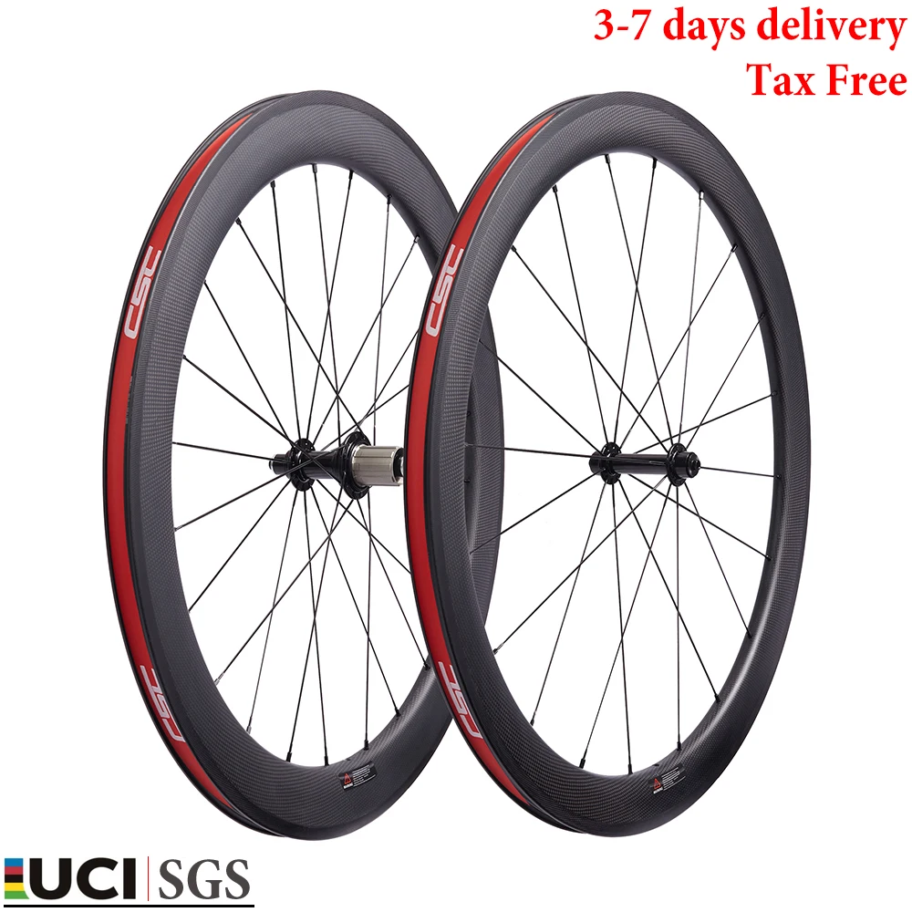 CSC-Racing-Road-bicycle-700C-carbon-wheels-Clincher-tubeless-Toray ...