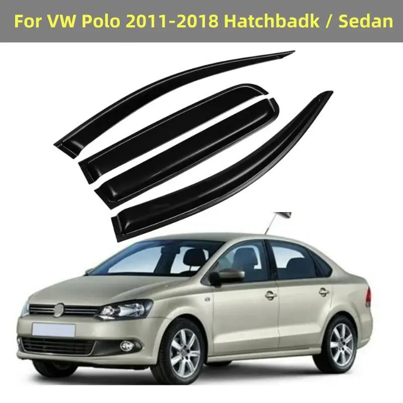 For-VW-Volkswagen-Polo-2011-2018-Window-Visor-Sun-Rain-Deflector-Guard ...