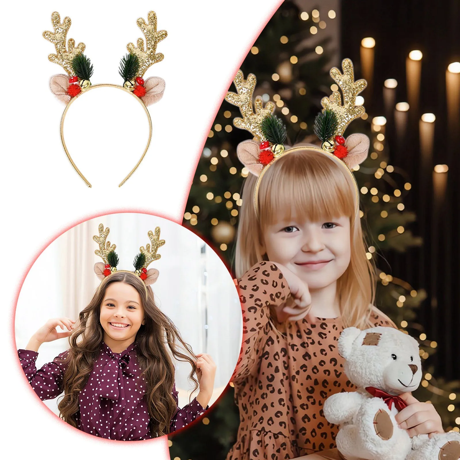 Christmas-Shiny-Antler-Hair-Hoop-Girls-Reindeer-Antlers-Deer-Ear ...