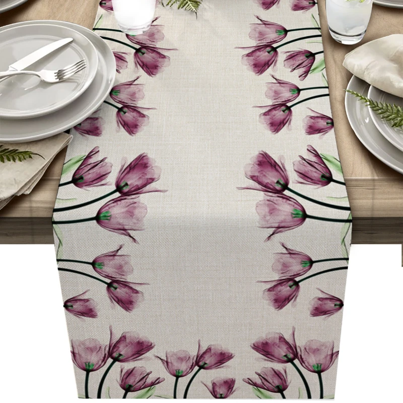 Tulip-Flower-Table-Runners-Modern-Tablecloths-Home-Wedding-Party ...