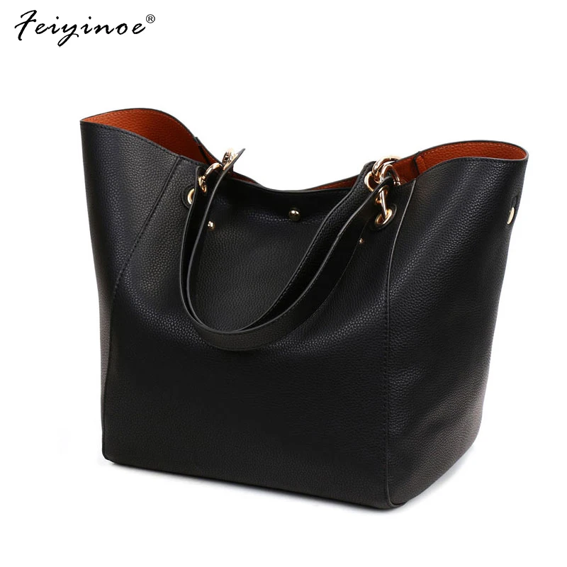 Leather Handbags Big Women Bag Female Bags Trunk Tote Shoulder Bag High ...