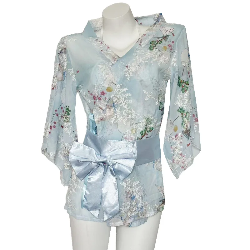 Ladies' Sexy Lingerie Sexy Kimono Bathrobe Uniform Seductive Print ...