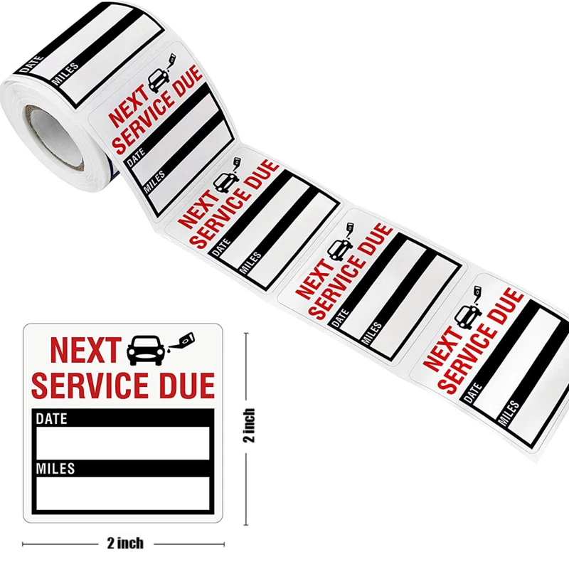 Oil Change Service Reminder Sticker | Next Service Due Stickers - 100 ...