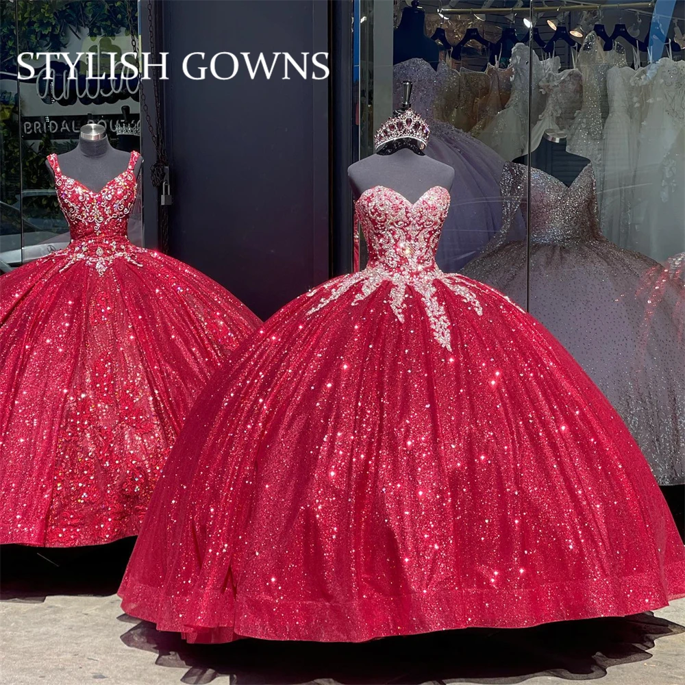 Cinderella-Red-Sweetheart-Quinceanera-Dresses-Appliques-Ball-Gown ...