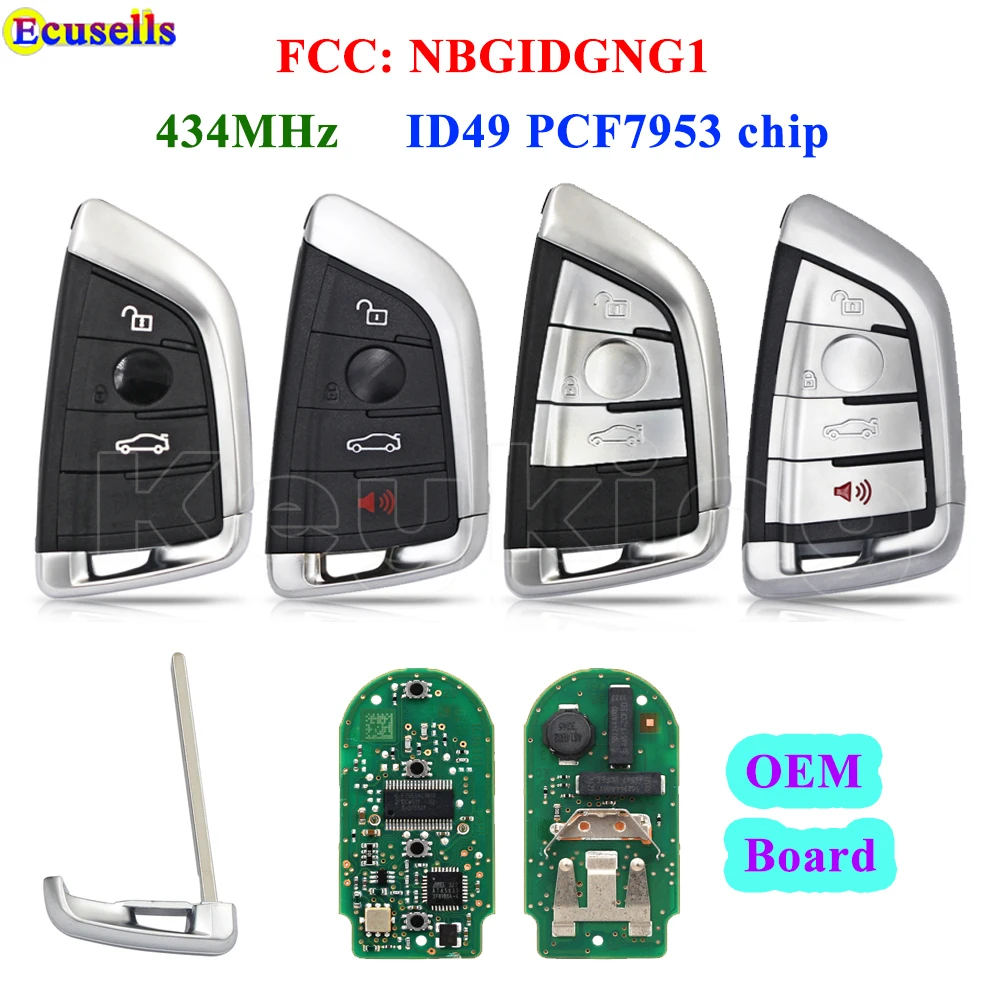 Ecusells OEM Board 3/4B 434MHz Smart Remote PCF7953 ID49 Chip Key Fob ...