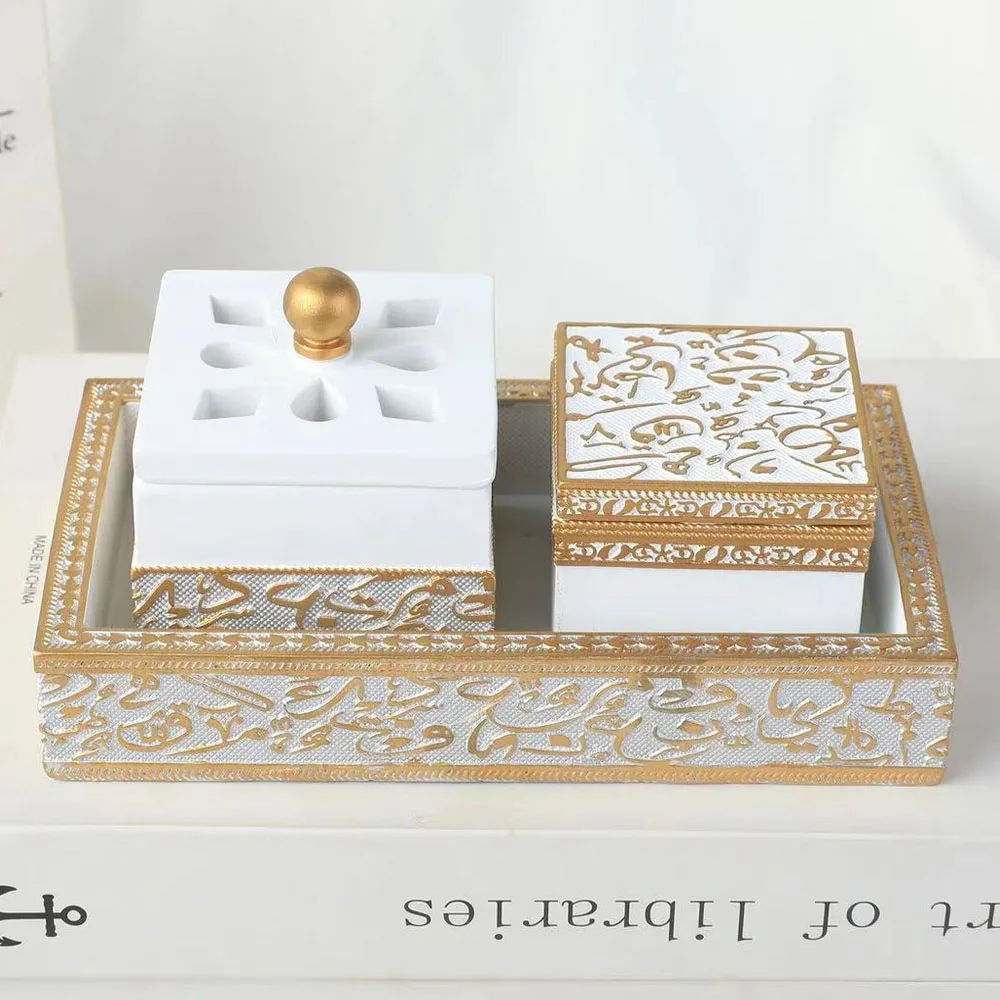 Luxury Arab Incense Burner Set 3in1 Resin Tower Burners Arabic Style ...