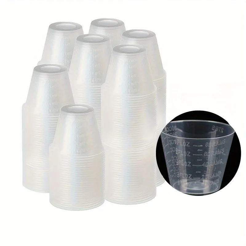 30pcs Disposable Graduated Plastic Medicine Cups (30ml/1oz) - for Mixed ...