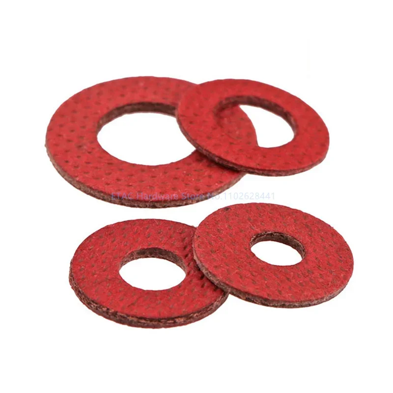 100Pcs Fibre Washer Assorted Kit 12 Size Red Steel Paper Fiber Flat ...