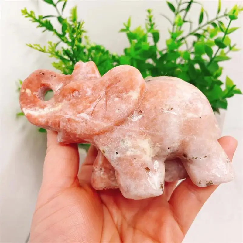 9-6CM-Natural-Plum-Blossom-Tourmaline-Elephant-Fish-Tank-Landscaping ...