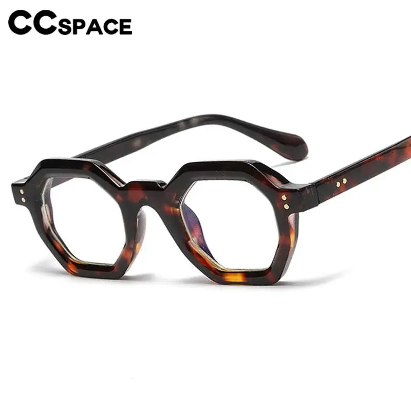 56891-Polygon-Leopard-Optical-Spectacle-Frame-Fashion-Rivet-Glasses ...
