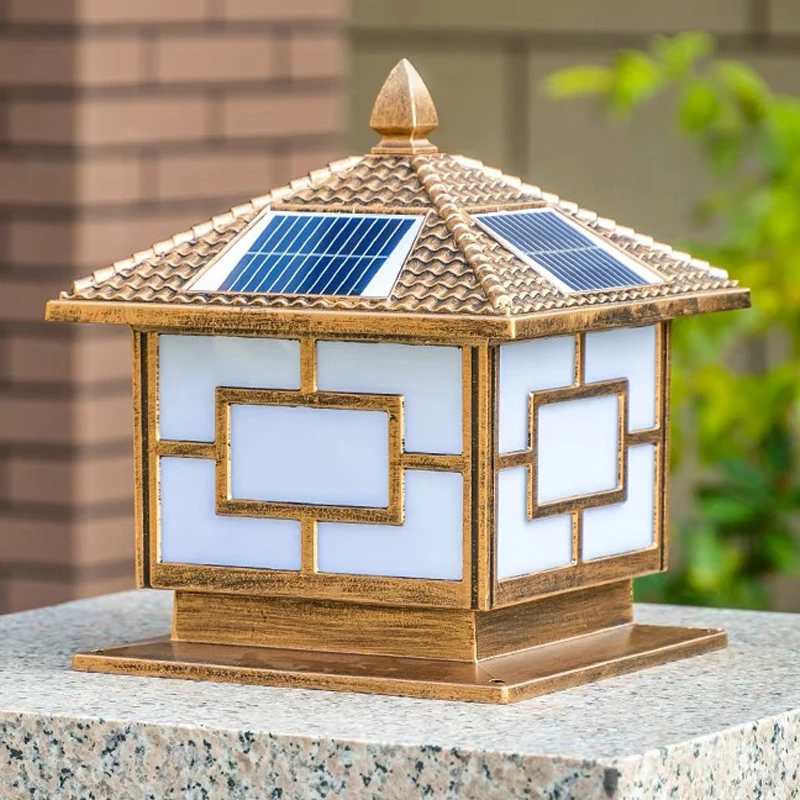 Solar-Pillar-Lamp-Outdoor-Waterproof-Column-Head-Light-For-Garden-Wall ...