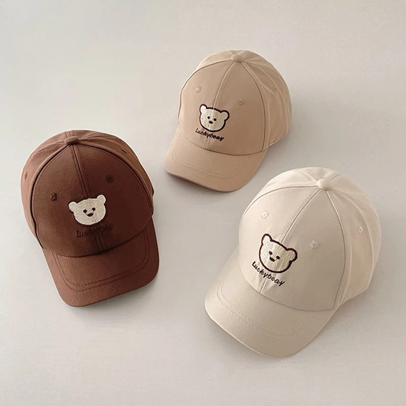 New Summer Adjustable Baby Baseball Cap Toddler Cartoon Bear Embroidery ...