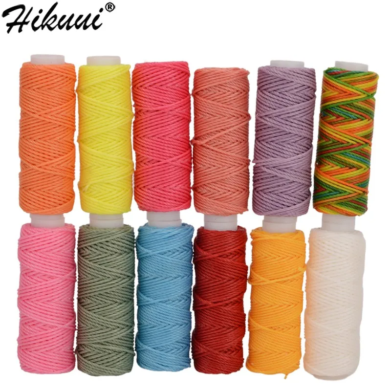 12-Colors-Leather-Sewing-Thread-Set-Waxed-Thread-Hand-Stitching-Thread ...