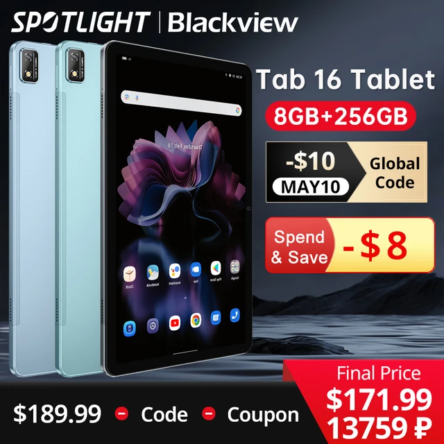 【World Premiere】Blackview Tab 16 Tablet Android 8GB+256GB 11''2k FHD+ Display 7680 mAh Battery ...